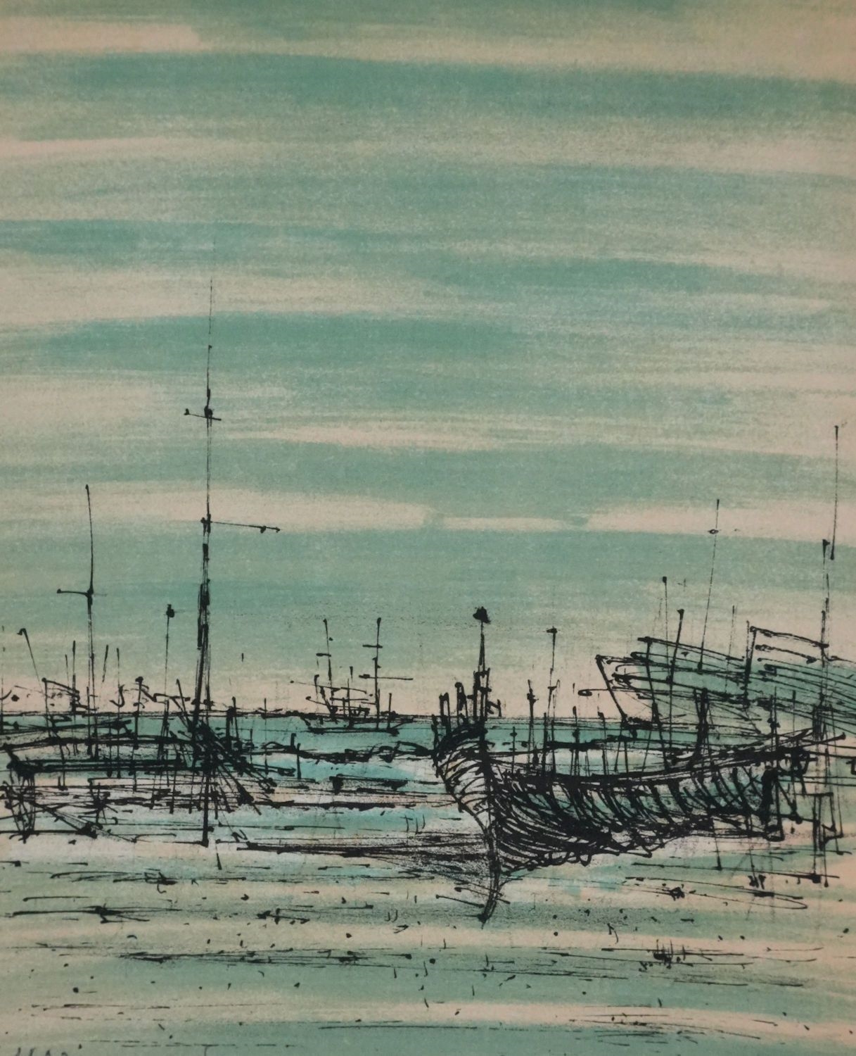 Jean Carzou | Fishing boats (1958) | MutualArt