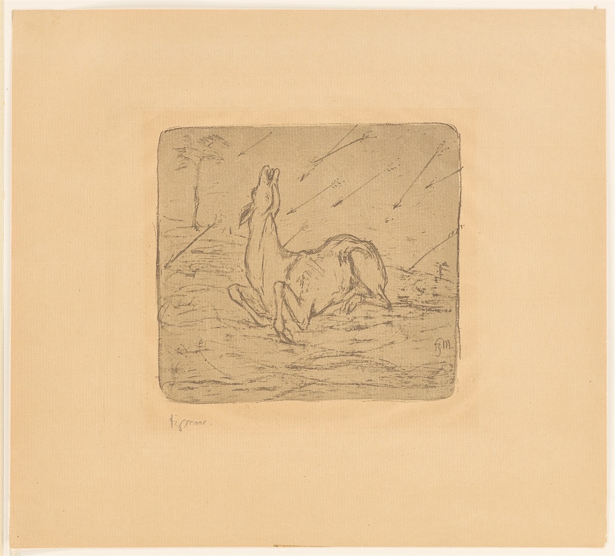 Franz Marc | Sterbendes Reh (1908) | MutualArt
