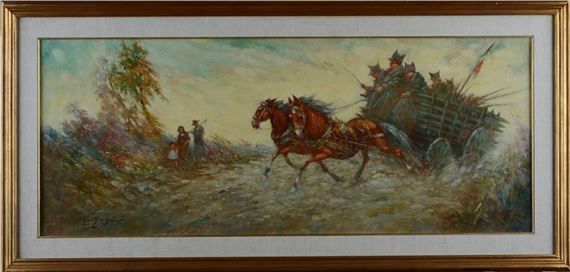 Pirro Rosi | Carro con soldati | MutualArt