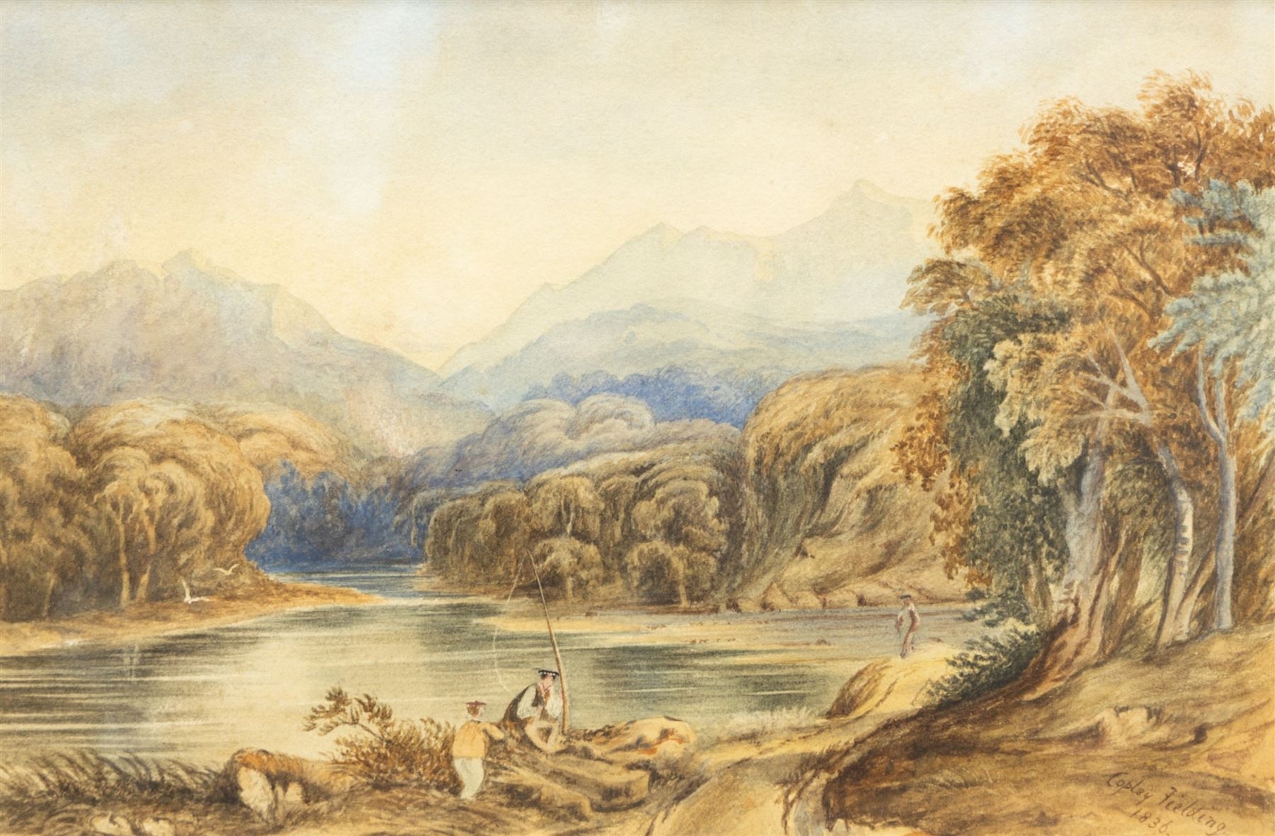 Anthony Vandyke Copley Fielding | Anglers on the Lakeside (1836 ...
