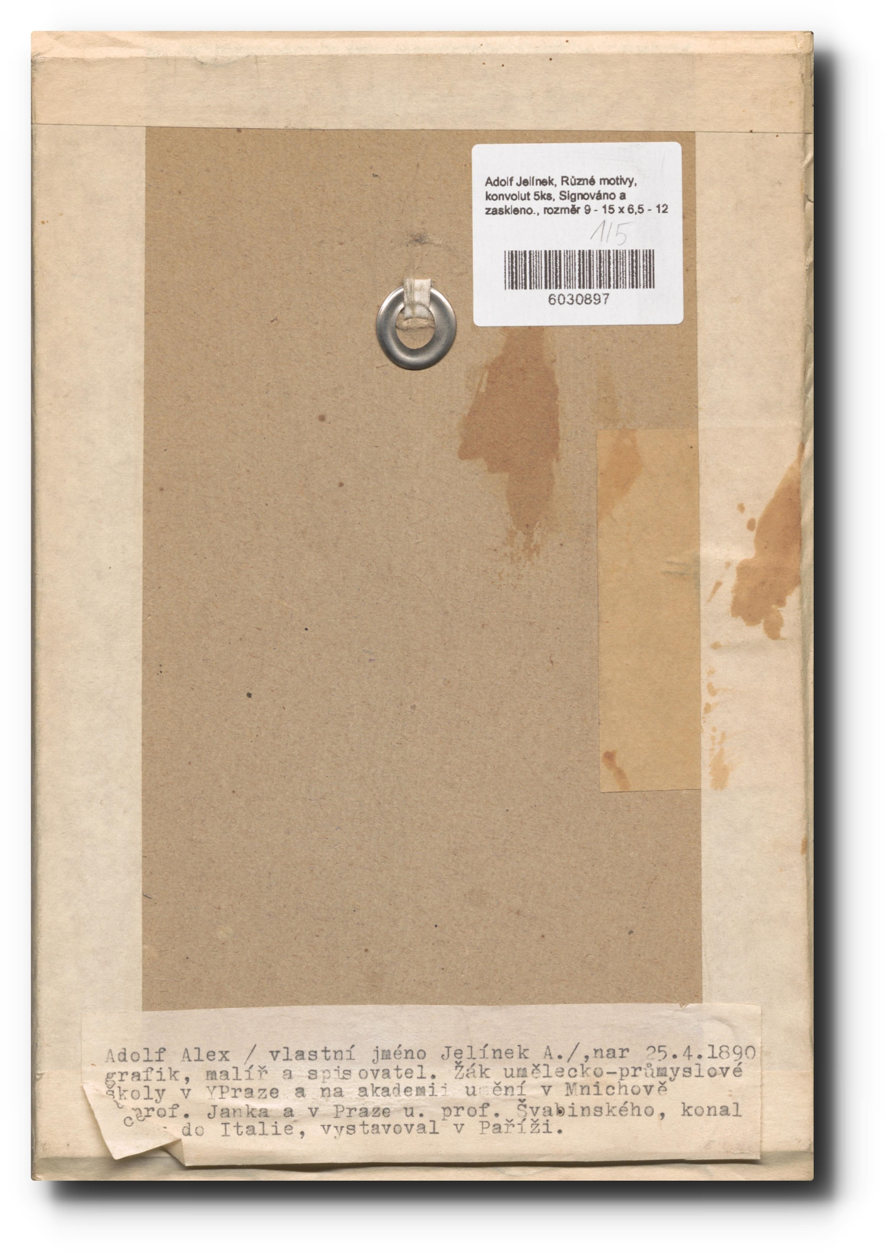 Adolf Jelínek Alex | Různé motivy, konvolut 5ks | MutualArt