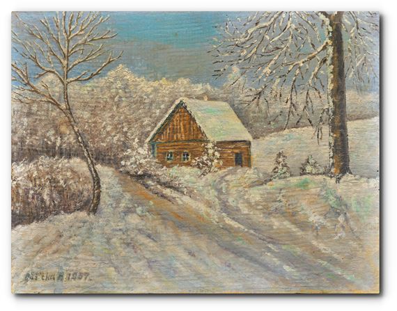 František Ružicka | Chalupa v zimě (1957) | MutualArt