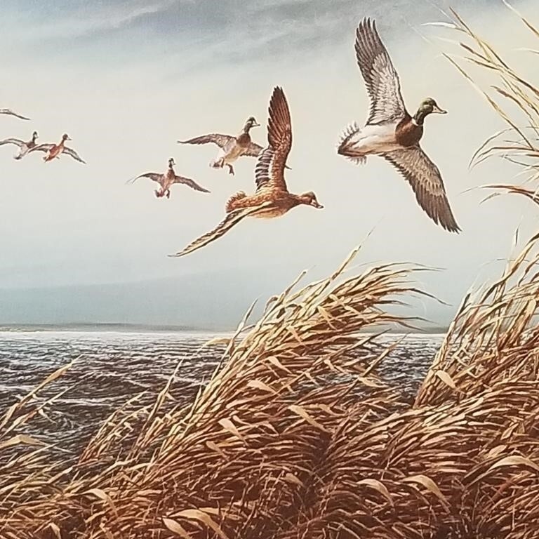 Terry Redlin | Fighting a Headwind | MutualArt