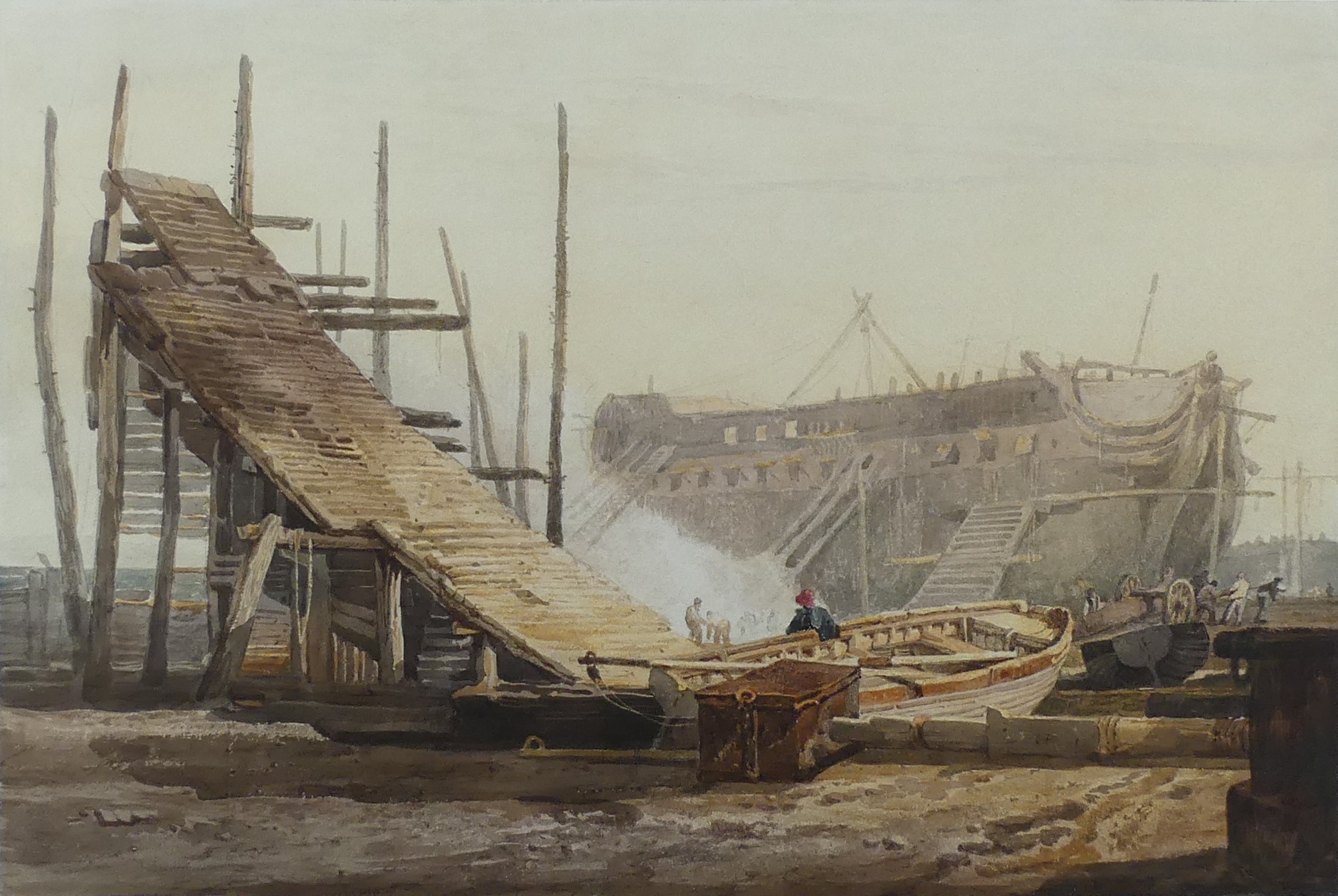 Prout Samuel | A shipyard at Blackwall | Compare similar artworks ...