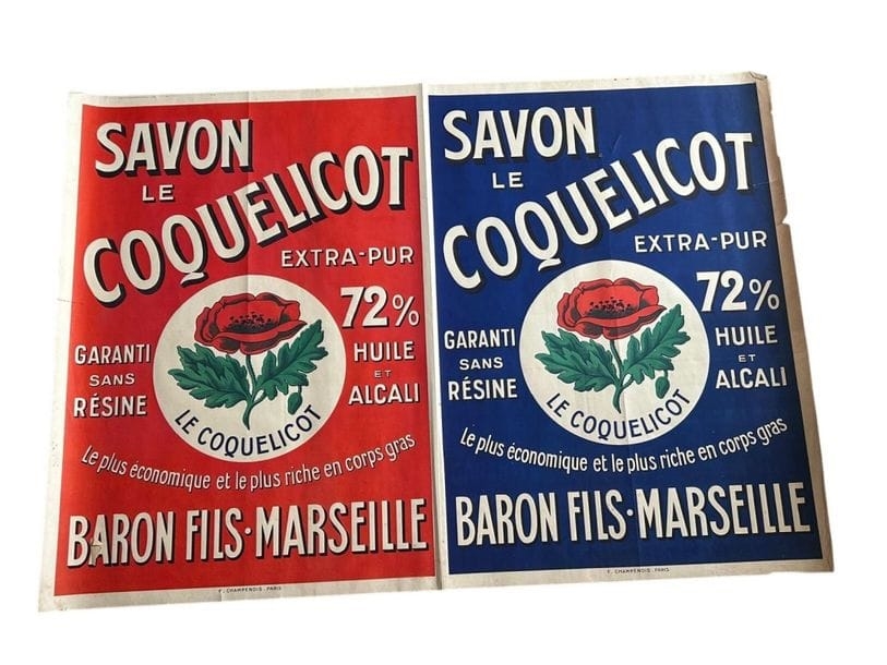 F. Champenois | Savon extra pur Baron fils Marseille Le Coquelicot ...