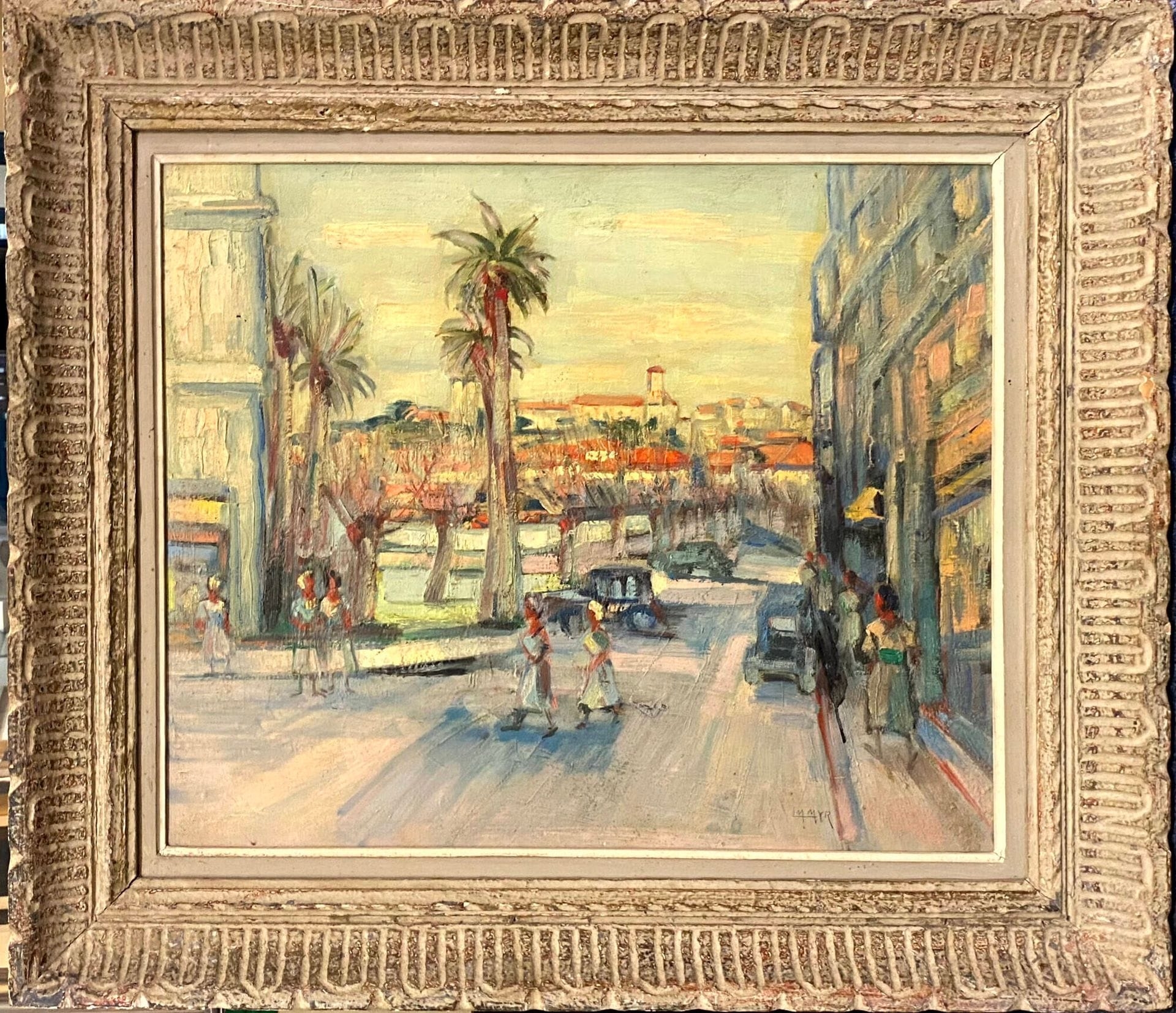 Louis Marcel Freaud Myr | animated street with palm trees | MutualArt