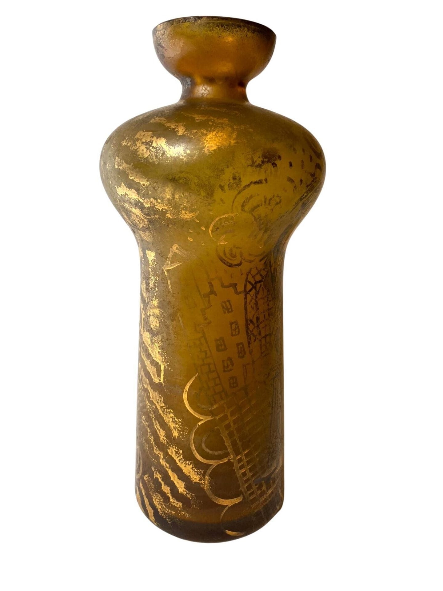 Jean-Paul van Lith | Yellow-tinted and satin-finish blown glass vase ...