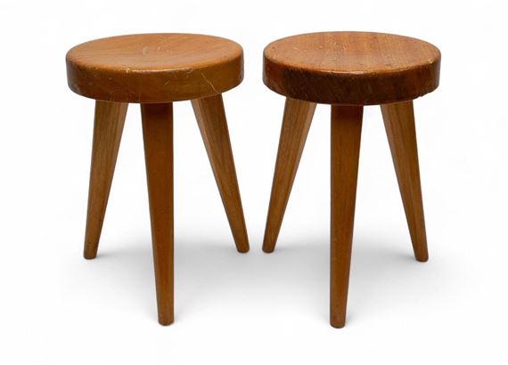 René Martín | Suite of two stools (Circa 1970) | MutualArt