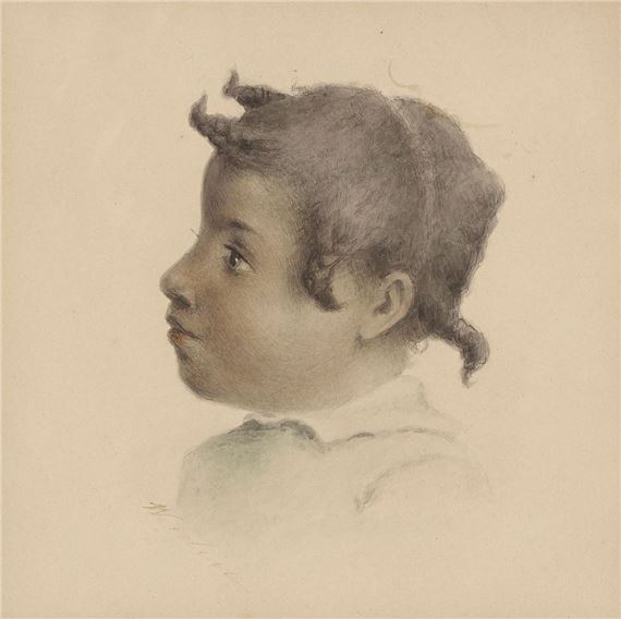 Maria Howard Weeden | Watercolor portrait painting depicting a young ...
