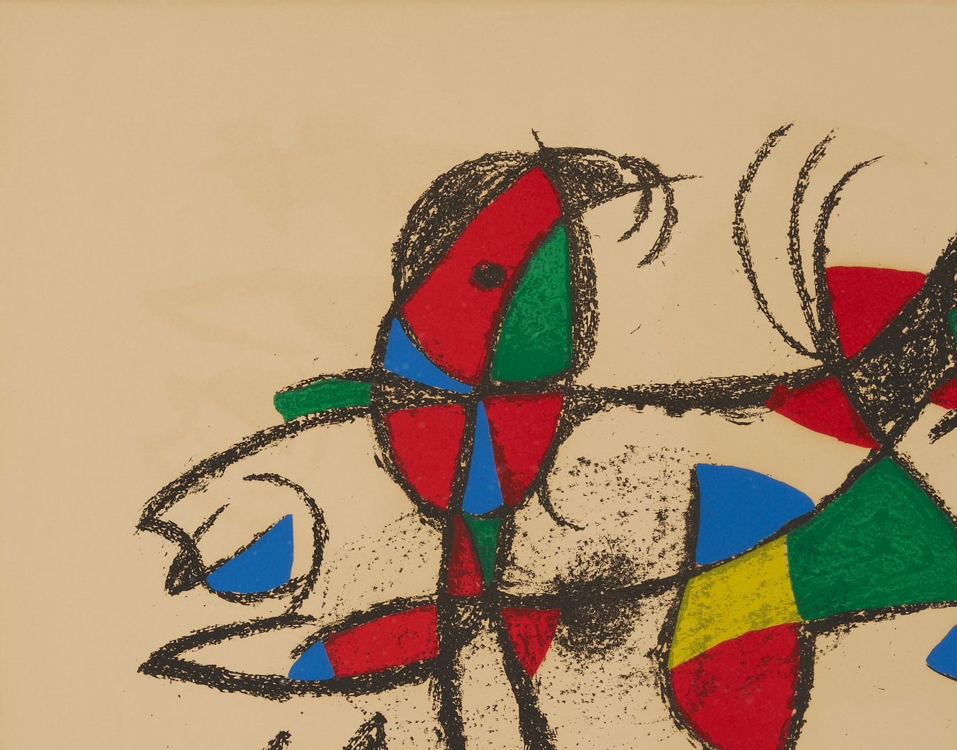 Joan Miró | Lithograph X” AKA Dolphin and Parrot (1975) | MutualArt