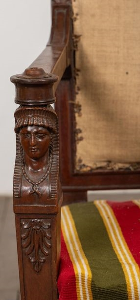 Jean-baptiste Bernard Demay | Fauteuil en acajou mouluré et sculpté ...