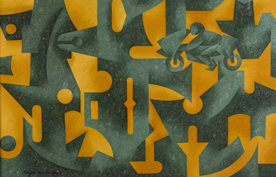 Roger Toulouse | Man with motorcycle (1980) | MutualArt