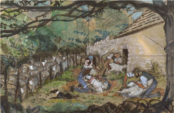 Charles Frederick Tunnicliffe | Sheep Shearing | MutualArt