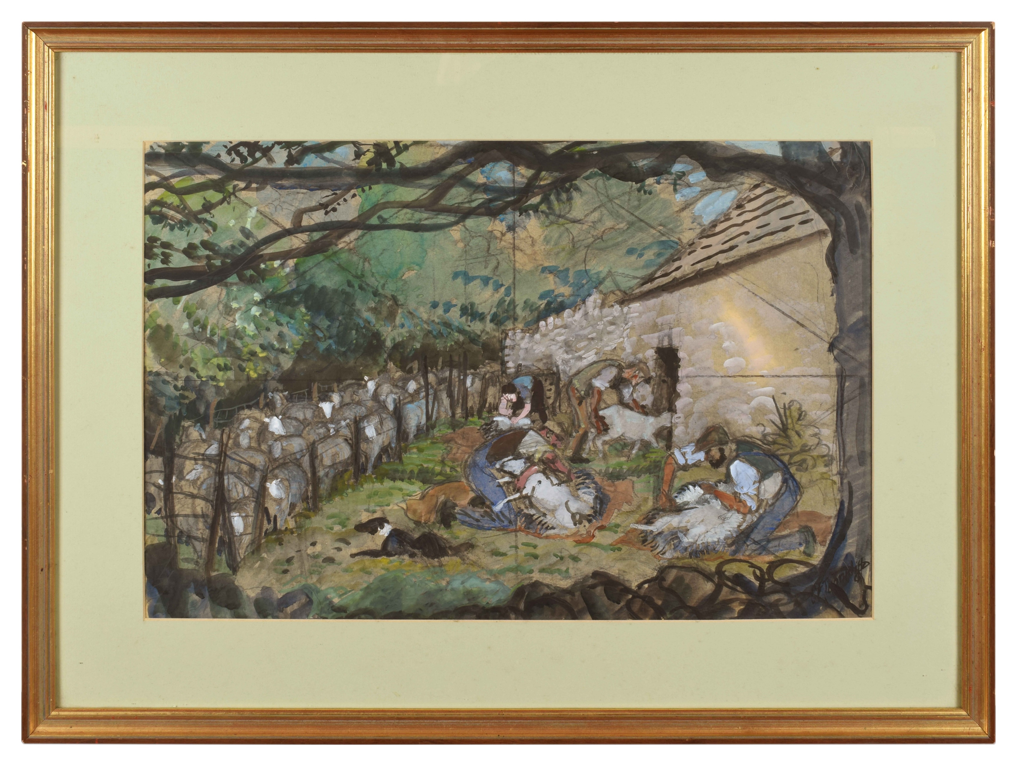 Charles Frederick Tunnicliffe | Sheep Shearing | MutualArt