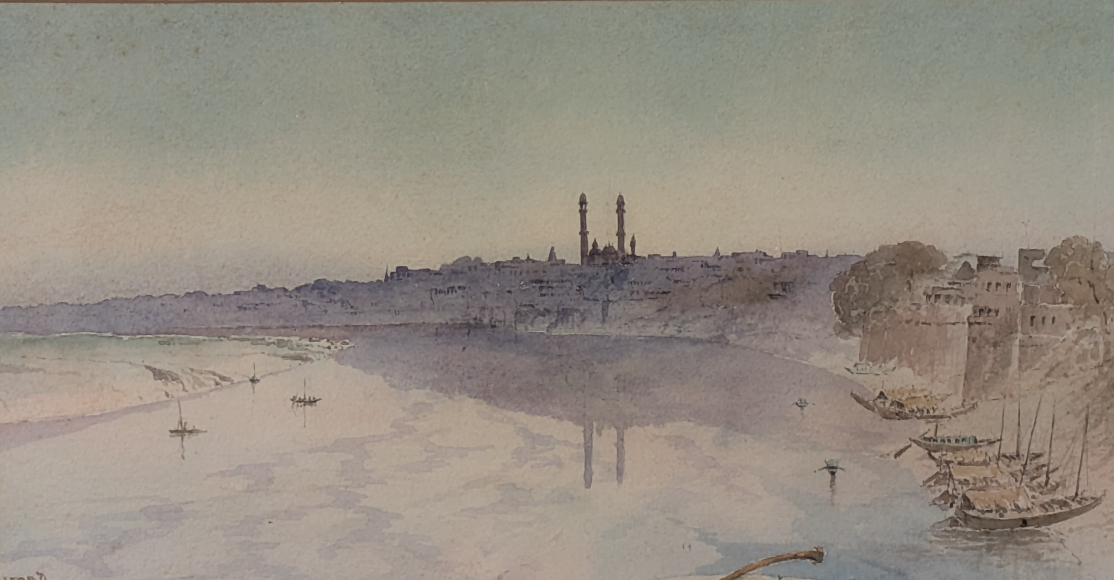Henry Richard Beadon Donne | Benares from the Dufferin bridge | MutualArt