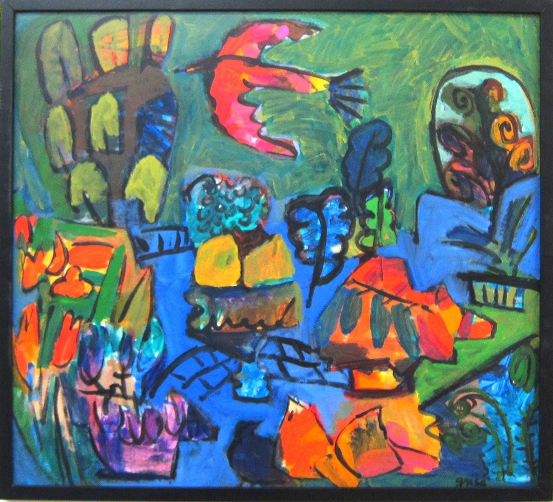 Nicole Élise Grisé | Nature morte: oiseau et poisson dans un lac ...