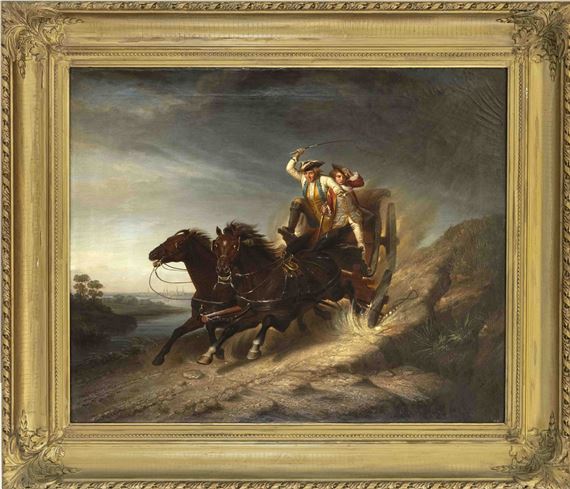 Hendrik Pothoven | nobleman with his son on a horse-drawn carriage ...