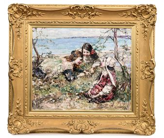 Edward Atkinson Hornel | THE BUTTERFLY (1918) | MutualArt