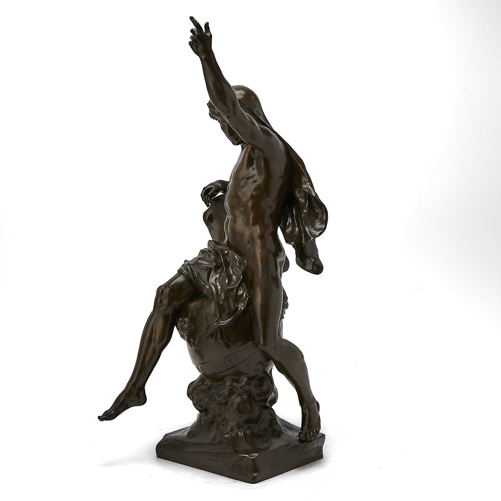 Emile-Louis Picault | Patinated Bronze Model of “Ad Lumen | MutualArt