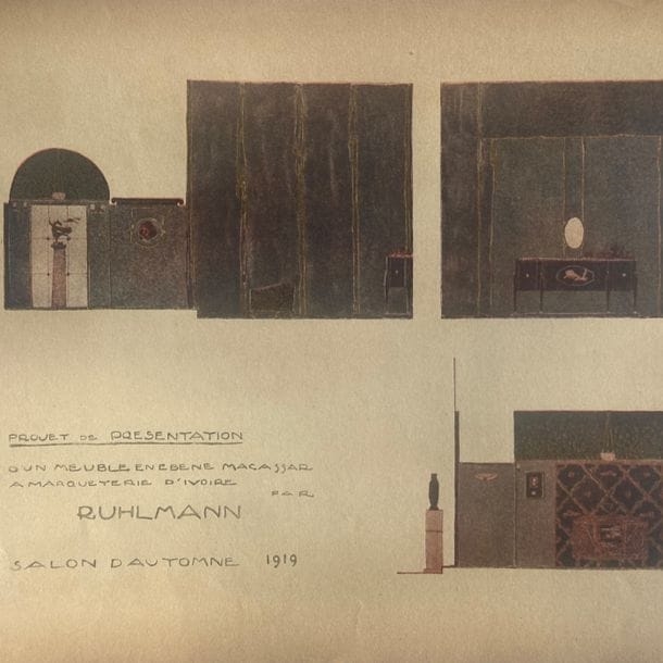 Émile-Jacques Ruhlmann | Projet de présentation d'un meuble en ébène ...