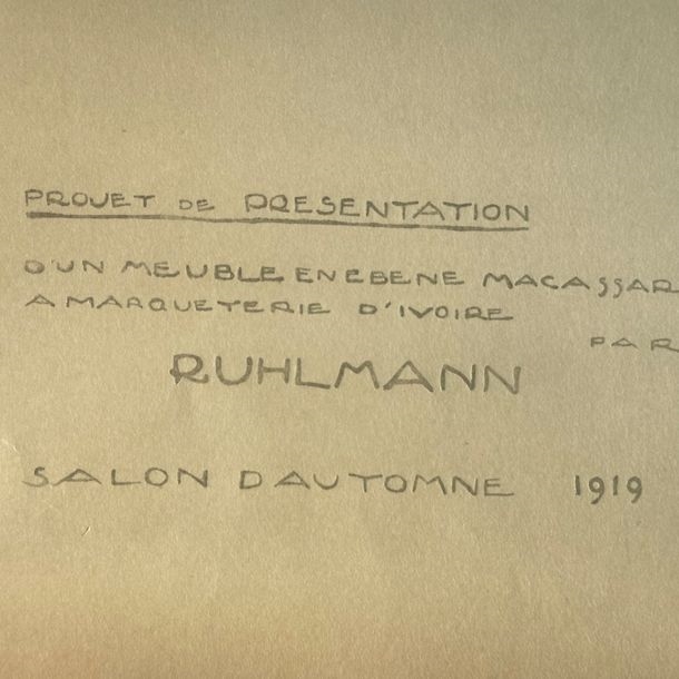 Émile-Jacques Ruhlmann | Projet de présentation d'un meuble en ébène ...