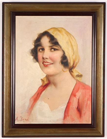 A. Joro | Mädchen mit Kopftuch (1930) | MutualArt