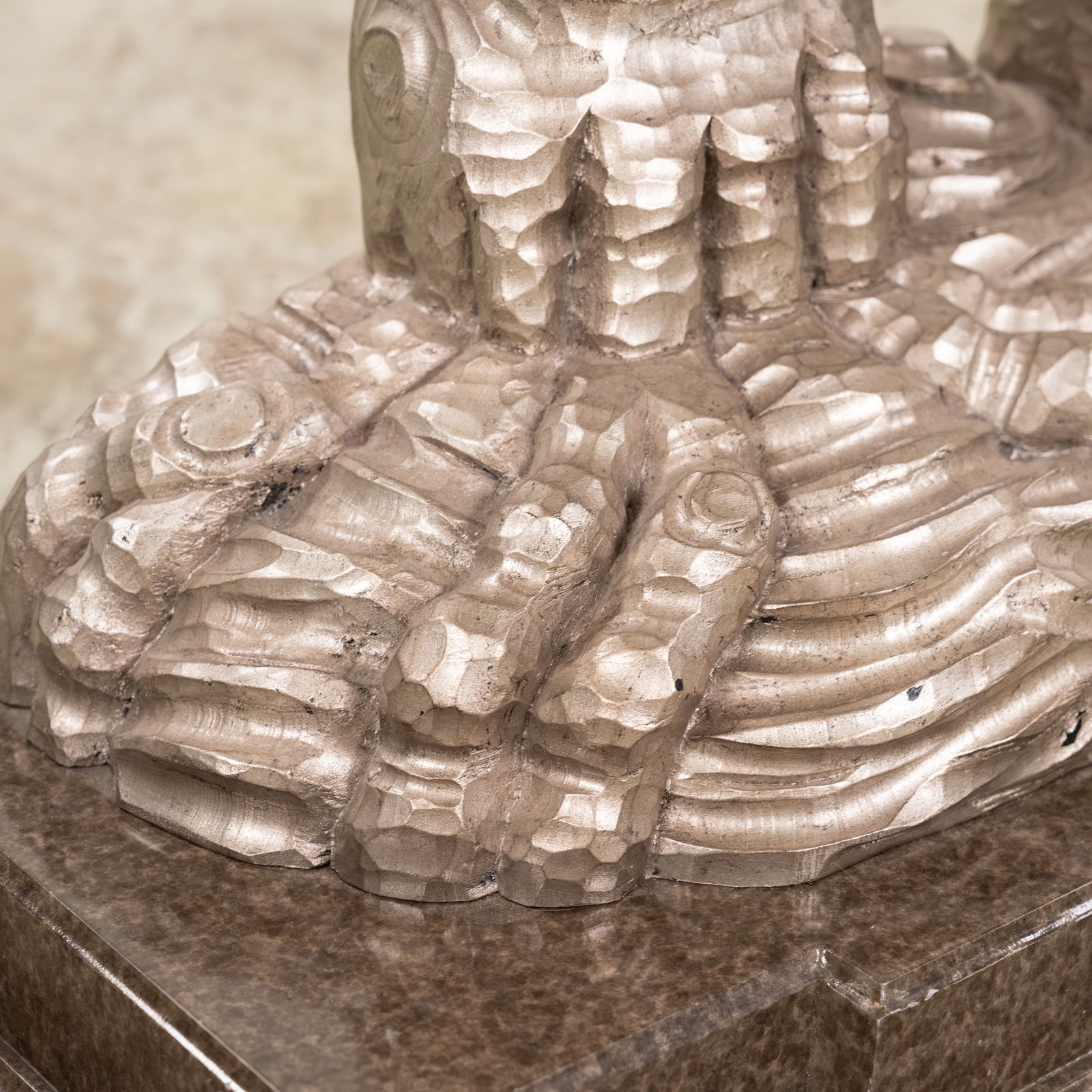 Marge Carson | A tree form console with a faux granite lacquered top ...