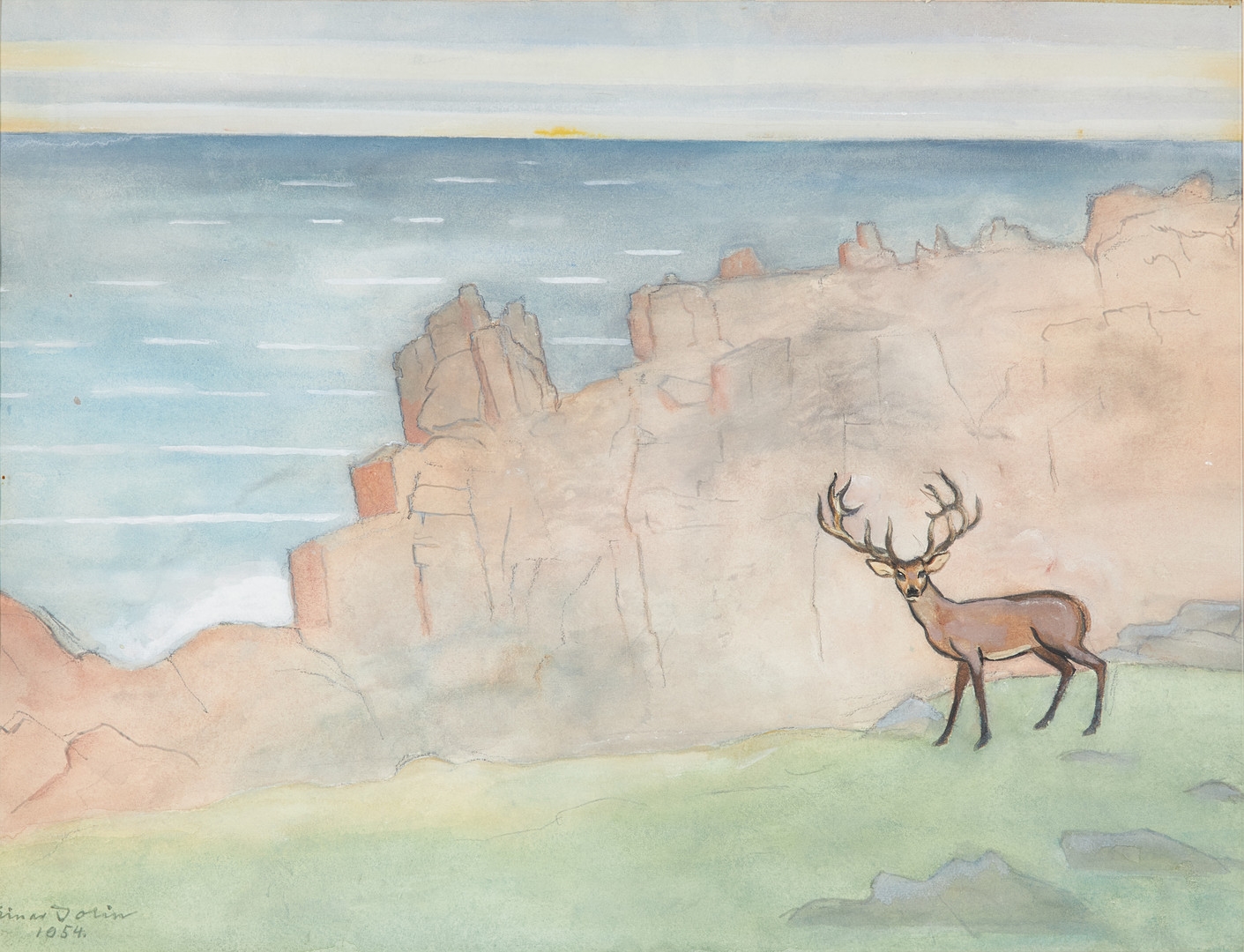 Einar Jolin | Komposition med hjort (1954) | MutualArt