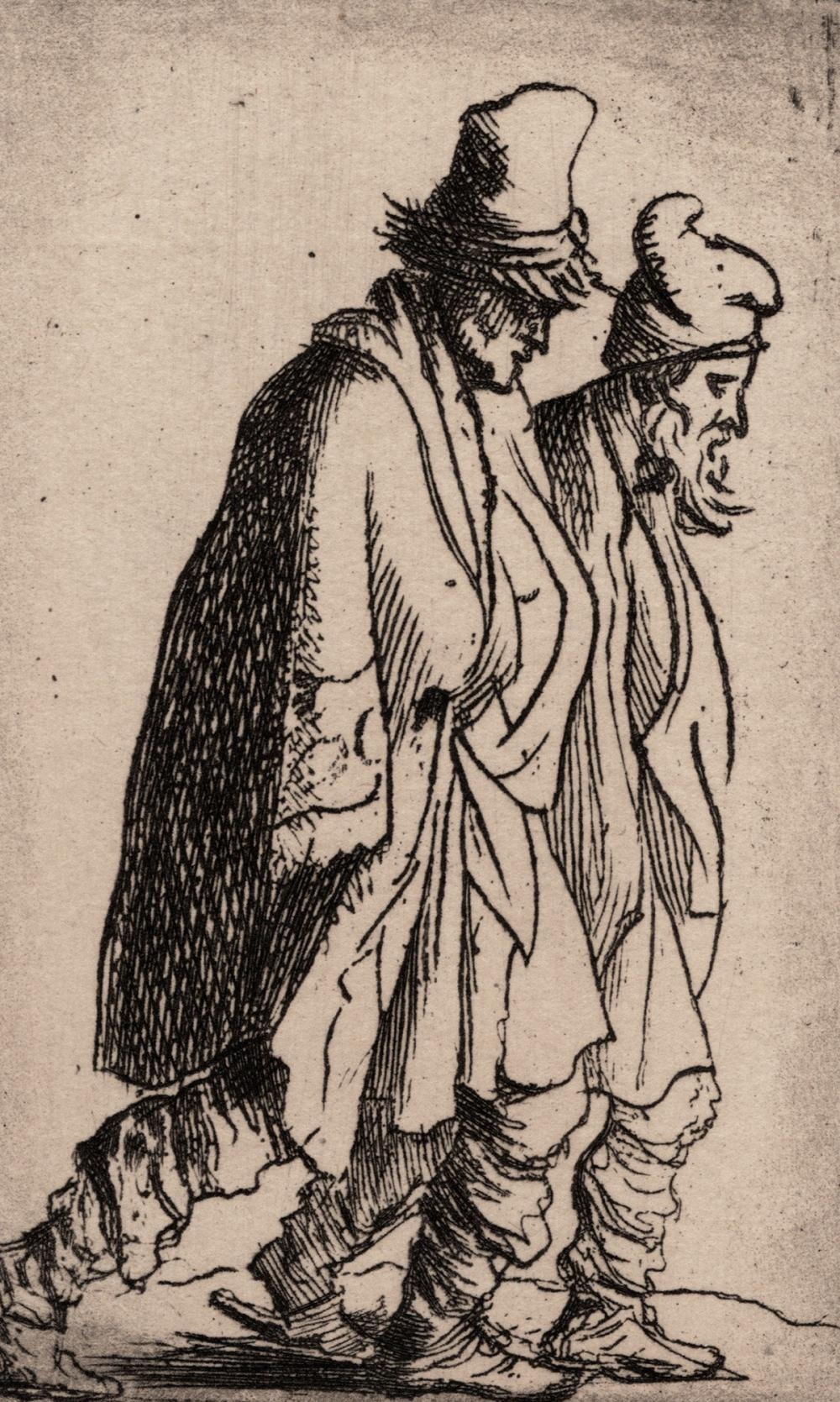 Rembrandt van Rijn | Two Beggars Tramping (1880) | MutualArt