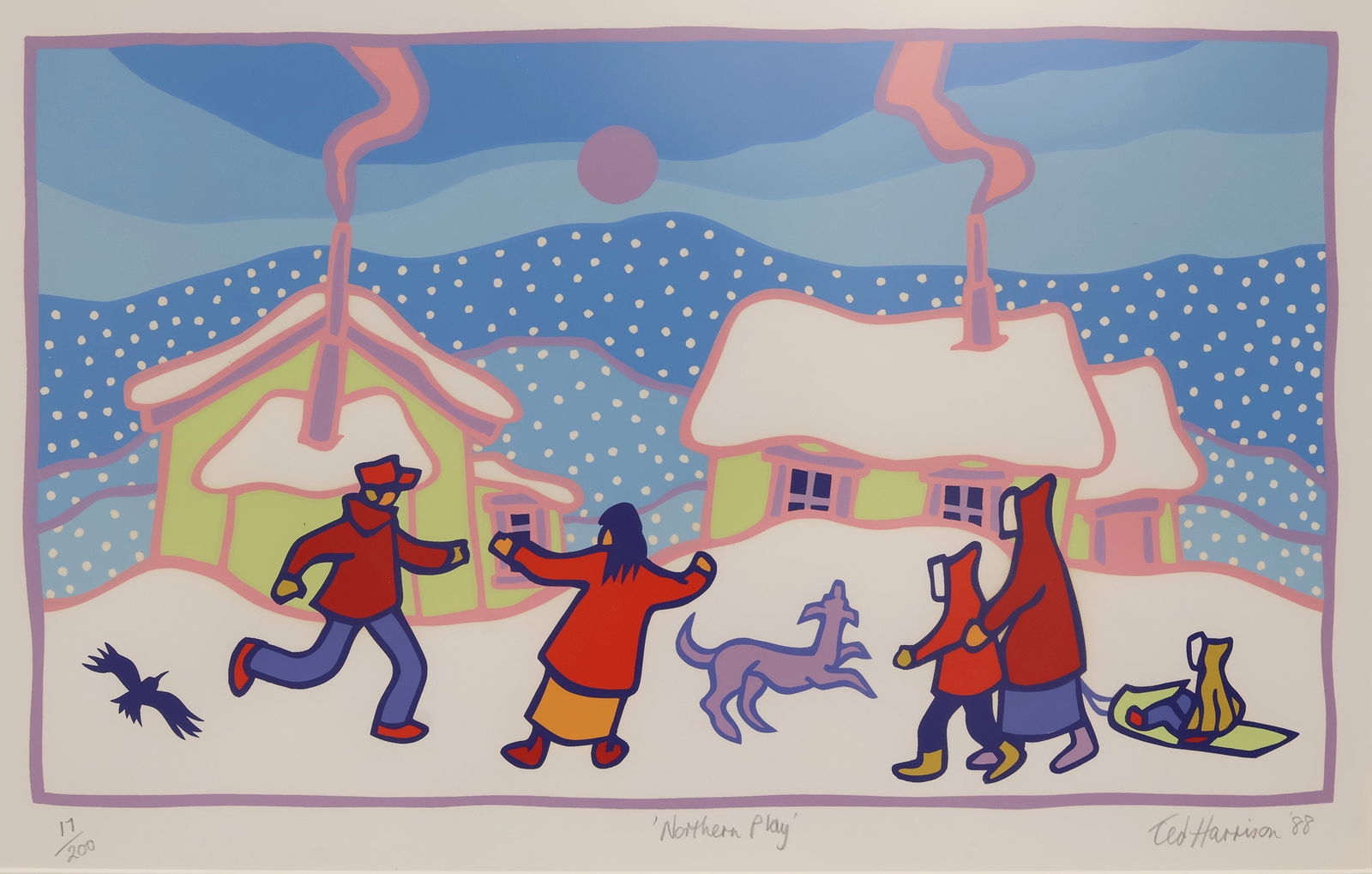 Ted Harrison | Northern Play (1988) | MutualArt
