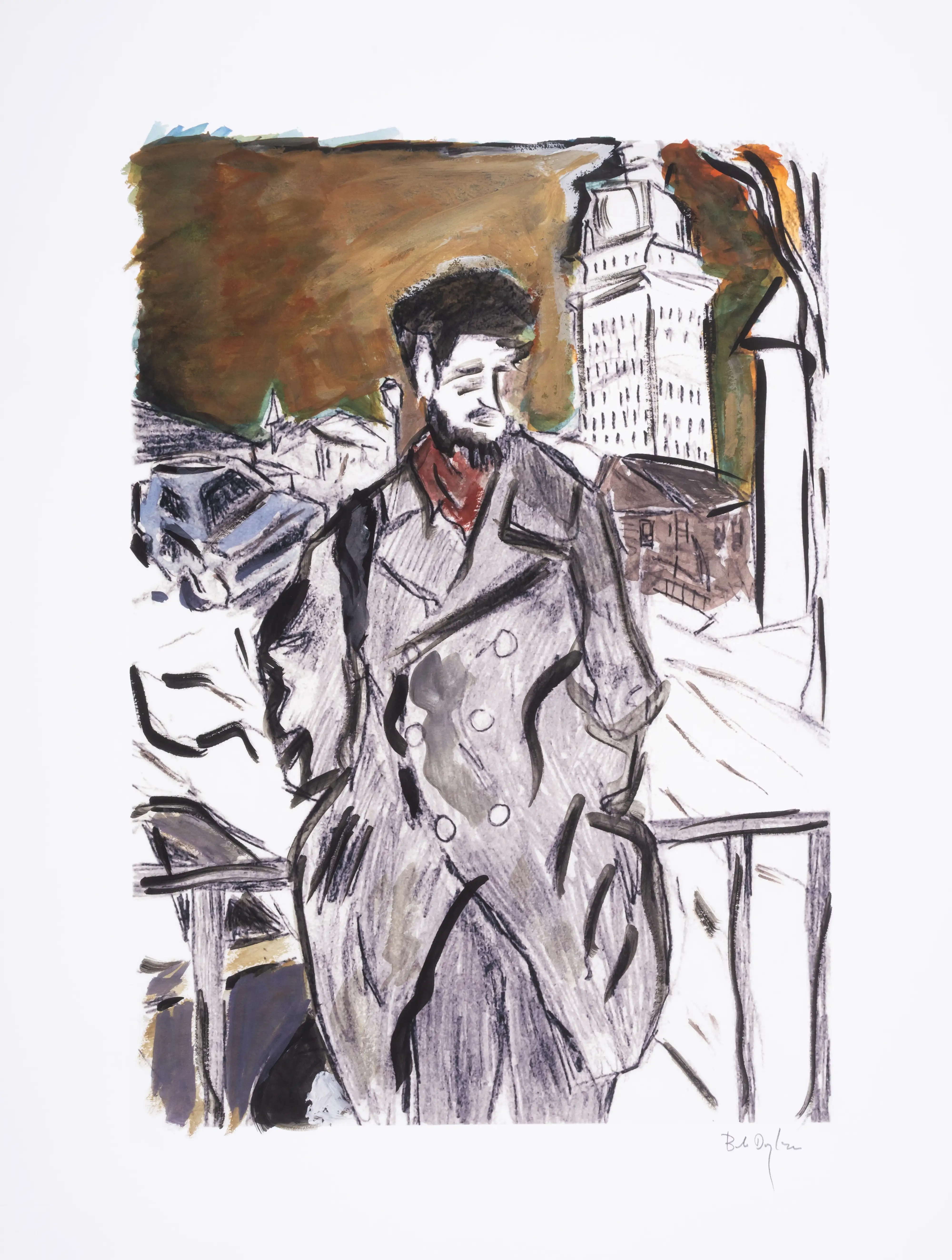 Bob Dylan | Man On A Bridge, from The Drawn Blank Series (2008) | MutualArt