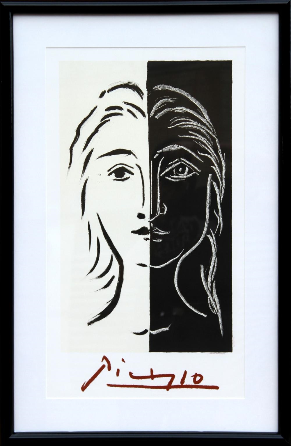 Pablo Picasso | Portrait en Deux Parties Noire et Blanche | MutualArt