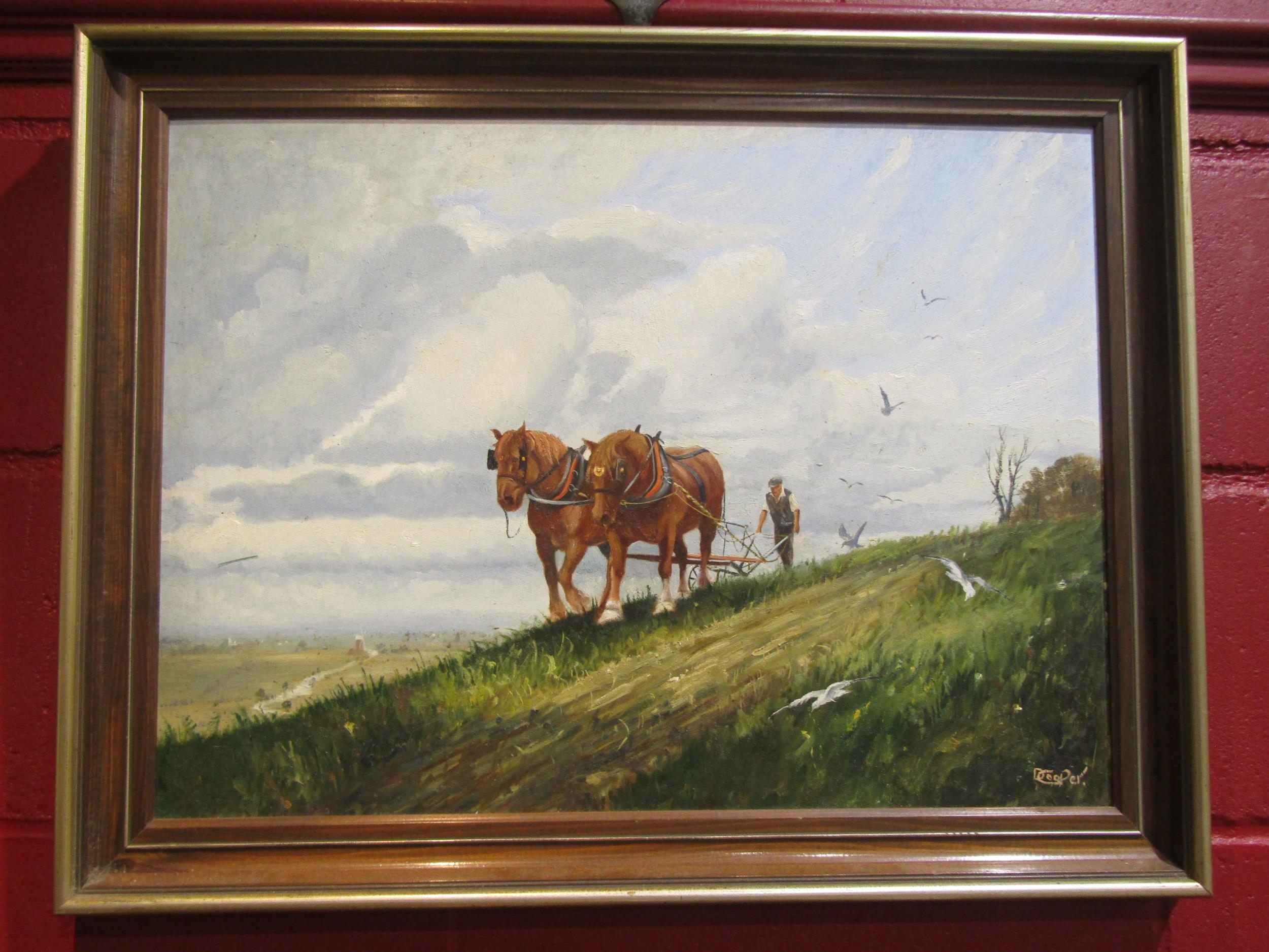 D. Cooper | farmer with horse drawn plough | MutualArt