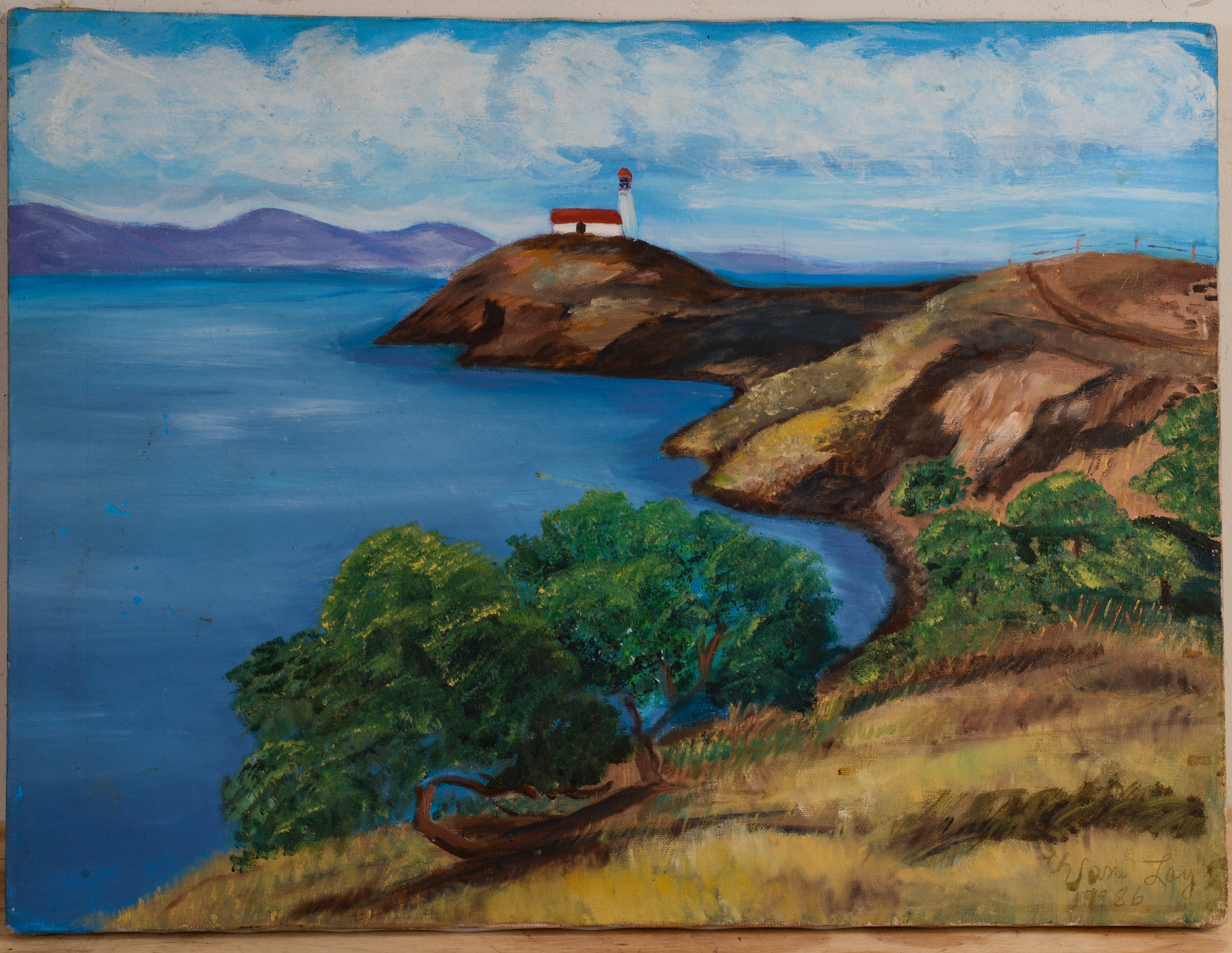 Sam Lay | Seascape With Lighthouse | MutualArt