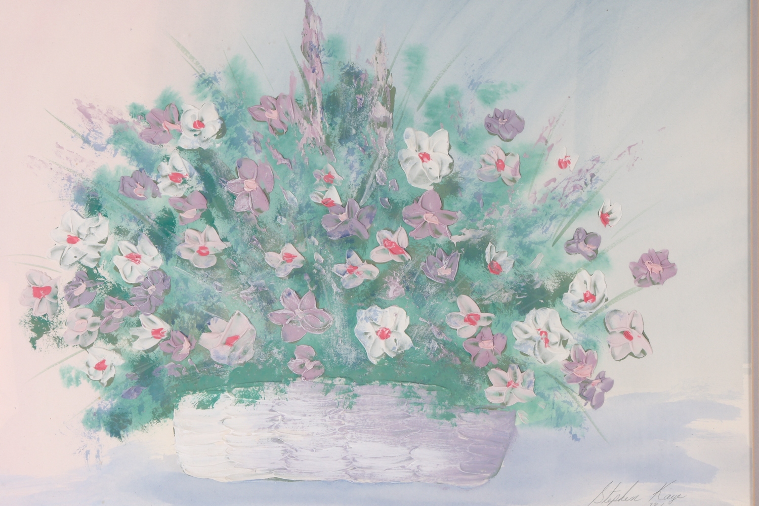 Stephen Kaye | FLORAL STILL LIFE MIXED MEDIA PRINT | MutualArt