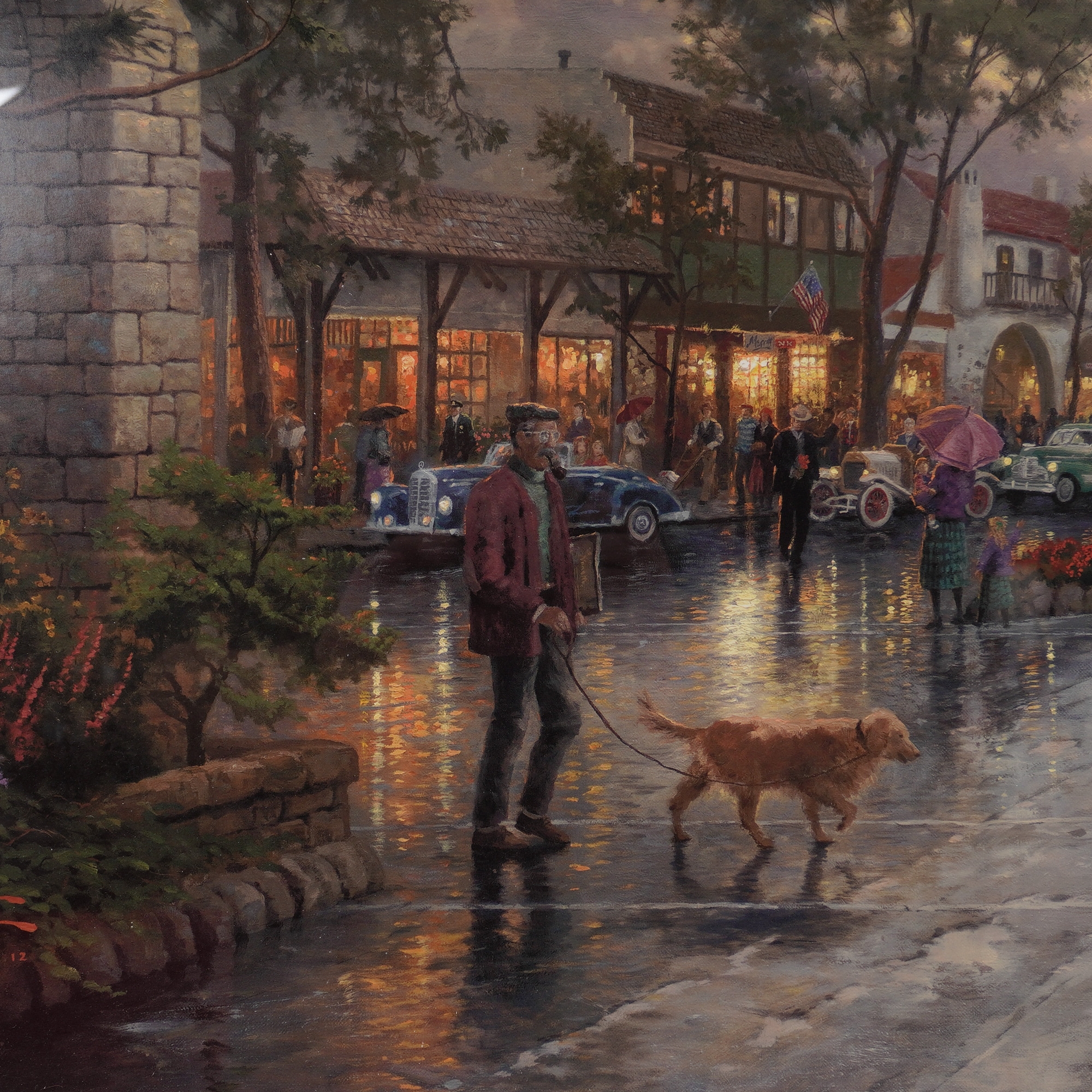 Thomas Kinkade | Carmel, Sunset on Ocean Avenue (2000) | MutualArt