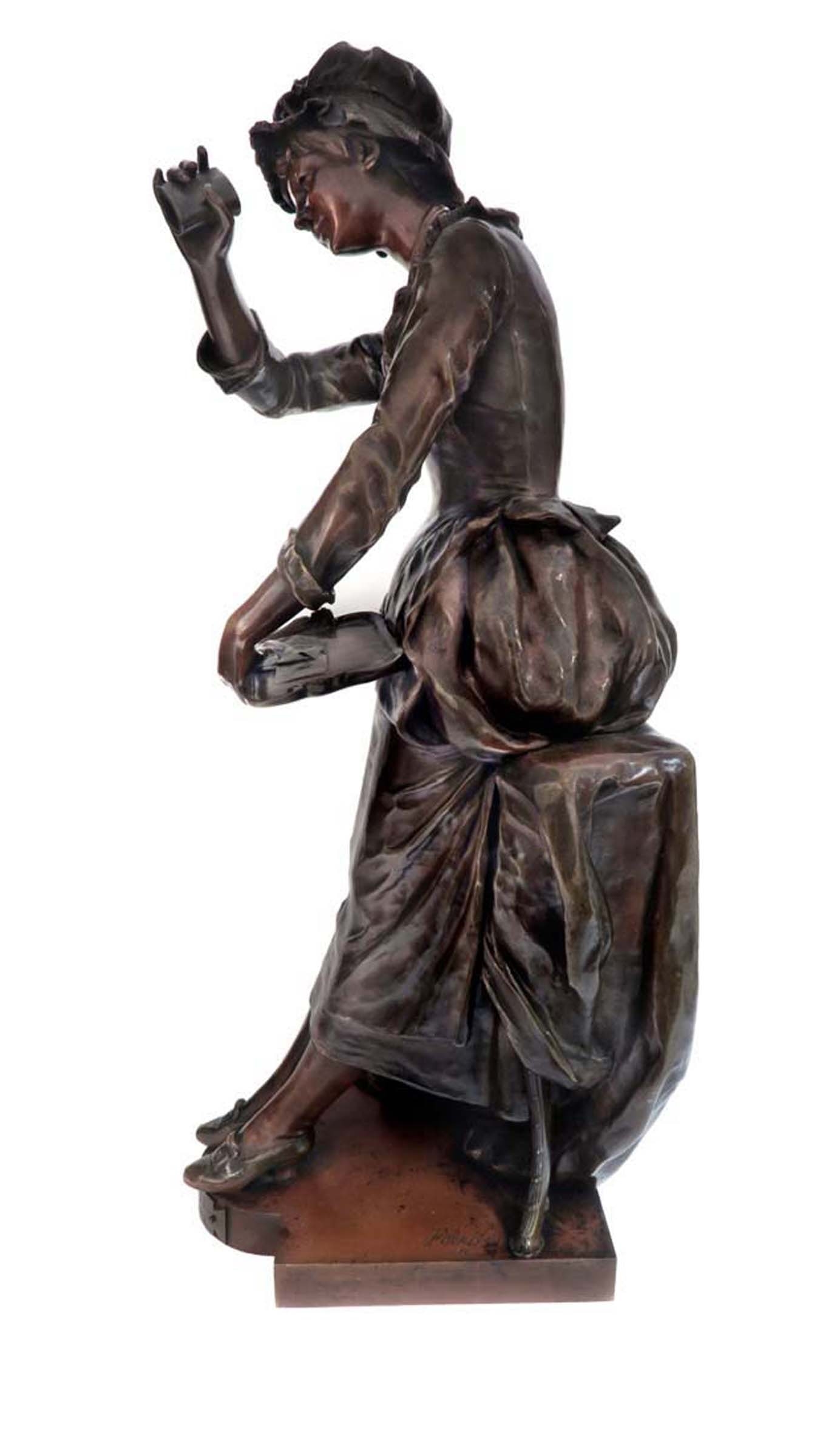 Ernest Justin Ferrand | 19th C. Important Original Bronze Maiden ...
