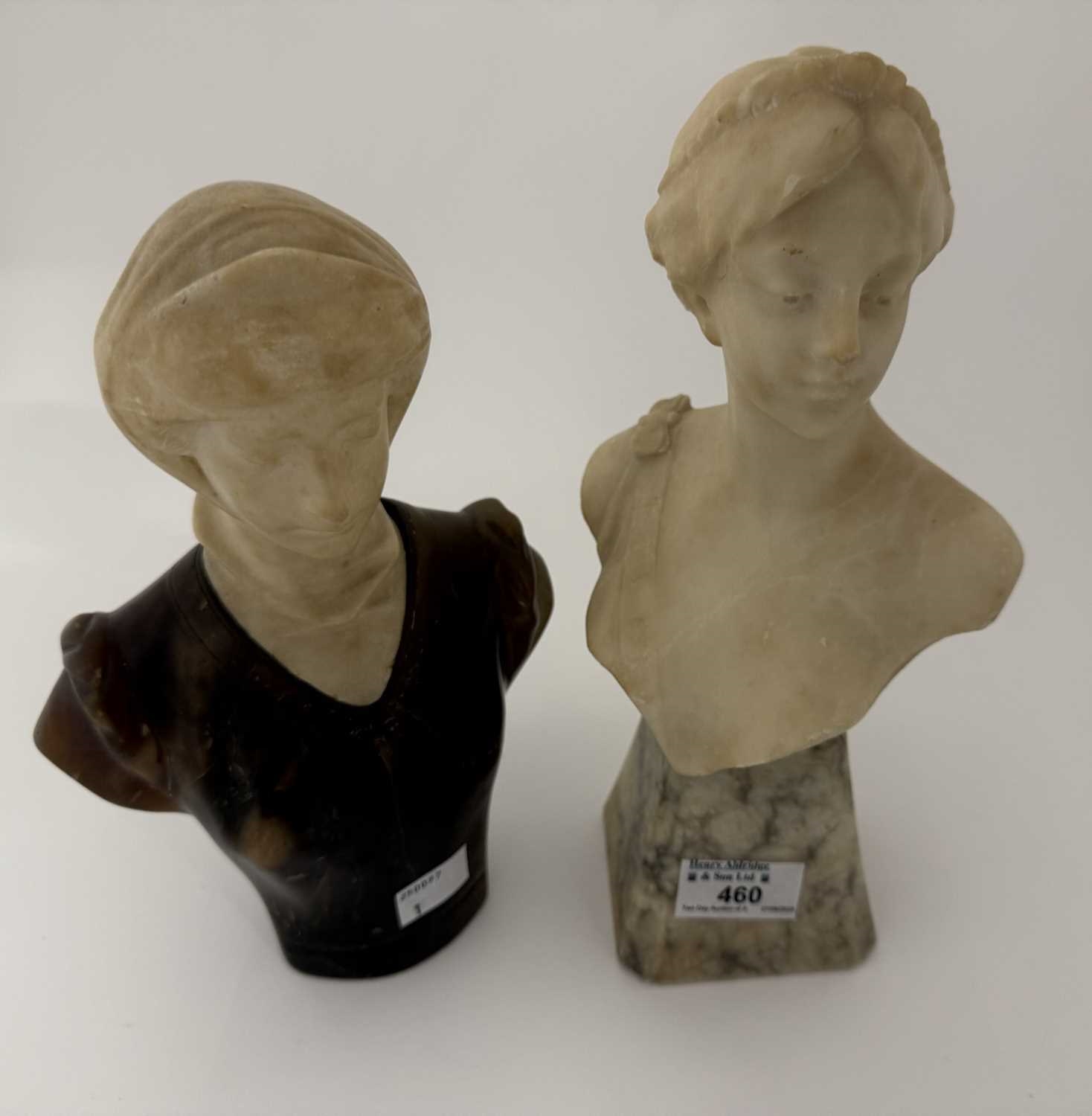 Gugliemo Pugi | Art Nouveau bust of a woman alabaster and polished ...