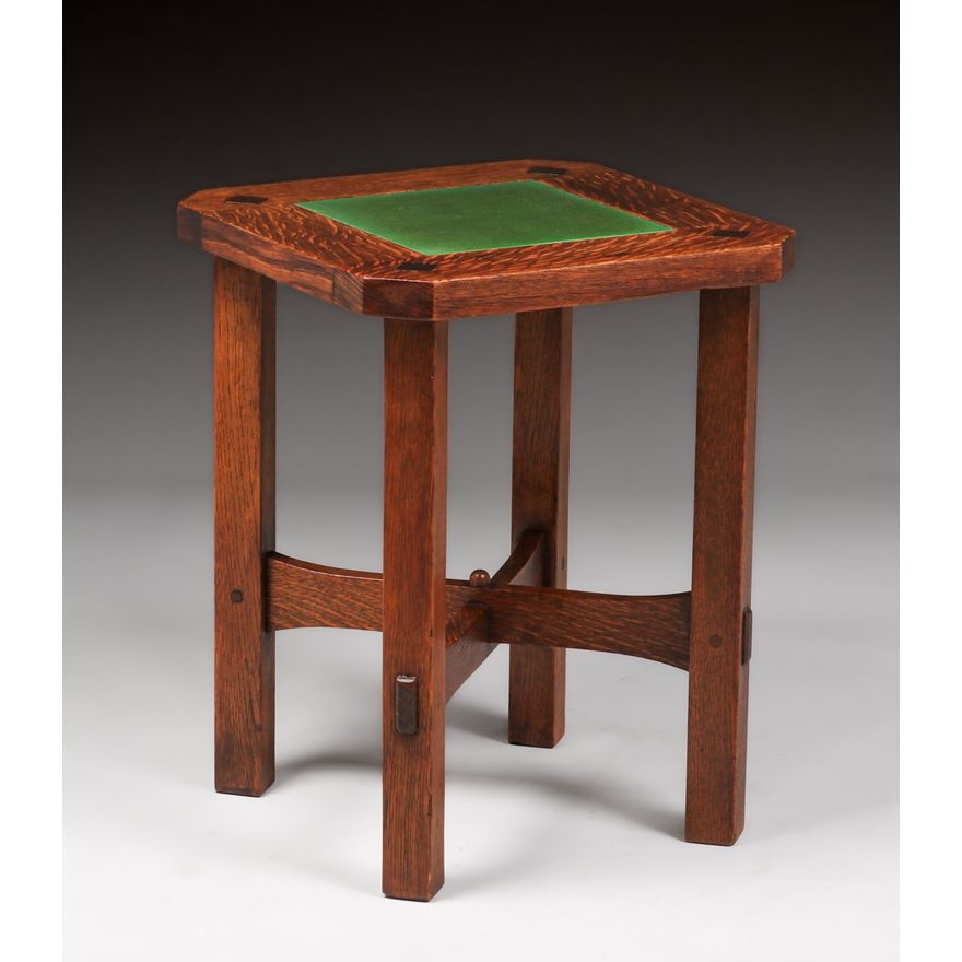 Gustav Stickley | GRUEBY TILE TOP PLANT STAND (Circa 1902) | MutualArt