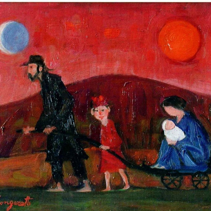 Trento Longaretti | Viandante con madre sul carrettino (2011) | MutualArt