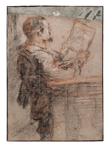Prague School, 17th century | Study of an artist looking at a drawing ...