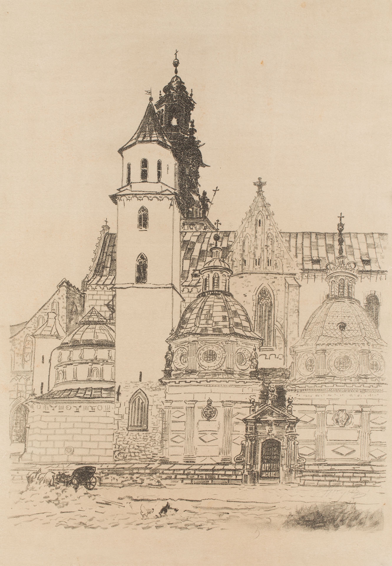 Leon Wyczolkowski | Wawel Cathedral - View from the South (Circa 1915 ...