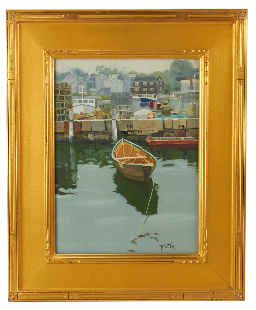 Line Stevens Hopkins Tutwiler | Harbor Scene with Dinghy | MutualArt