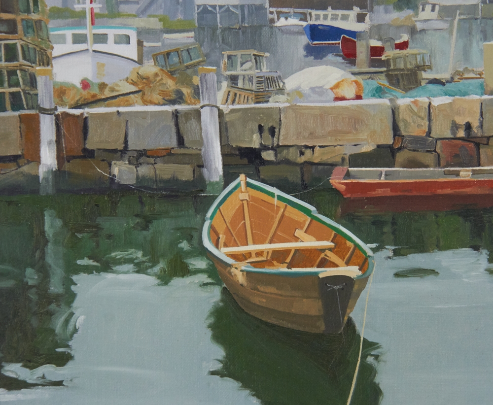 Line Stevens Hopkins Tutwiler | Harbor Scene with Dinghy | MutualArt