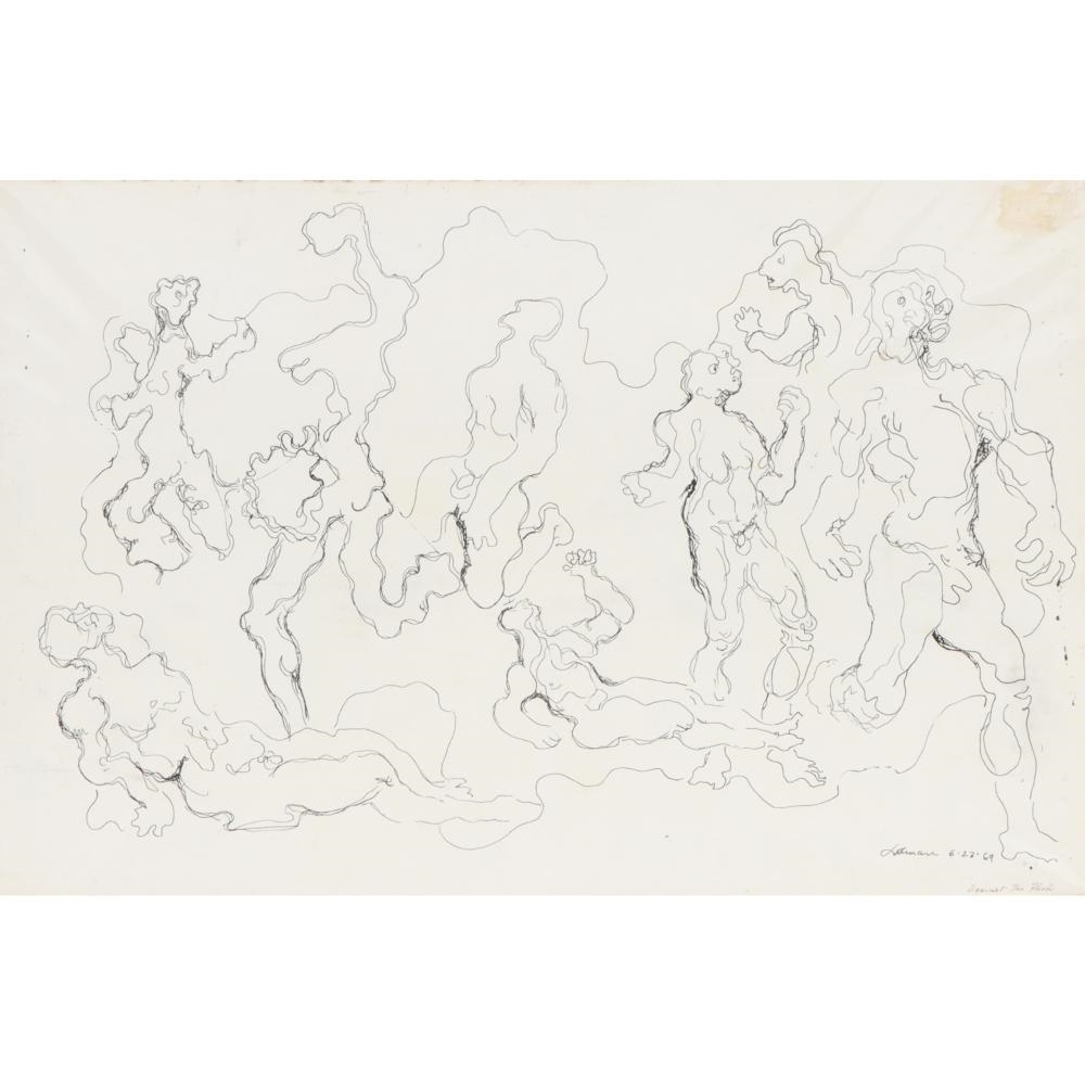 Lohman Robert | Against The Flesh, Figural Abstract Gesture Drawing ...