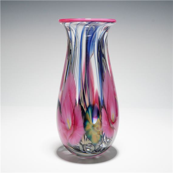 Charles Lotton | Charles Lotton Studios Floral Art Glass Vase (2007 ...