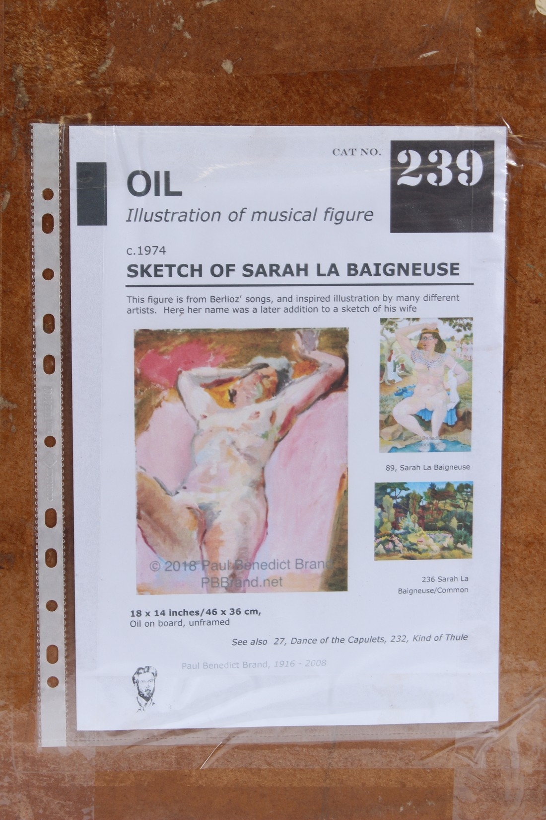 Paul Benedict Brand | Sketch of Sarah La Baigneuse | MutualArt