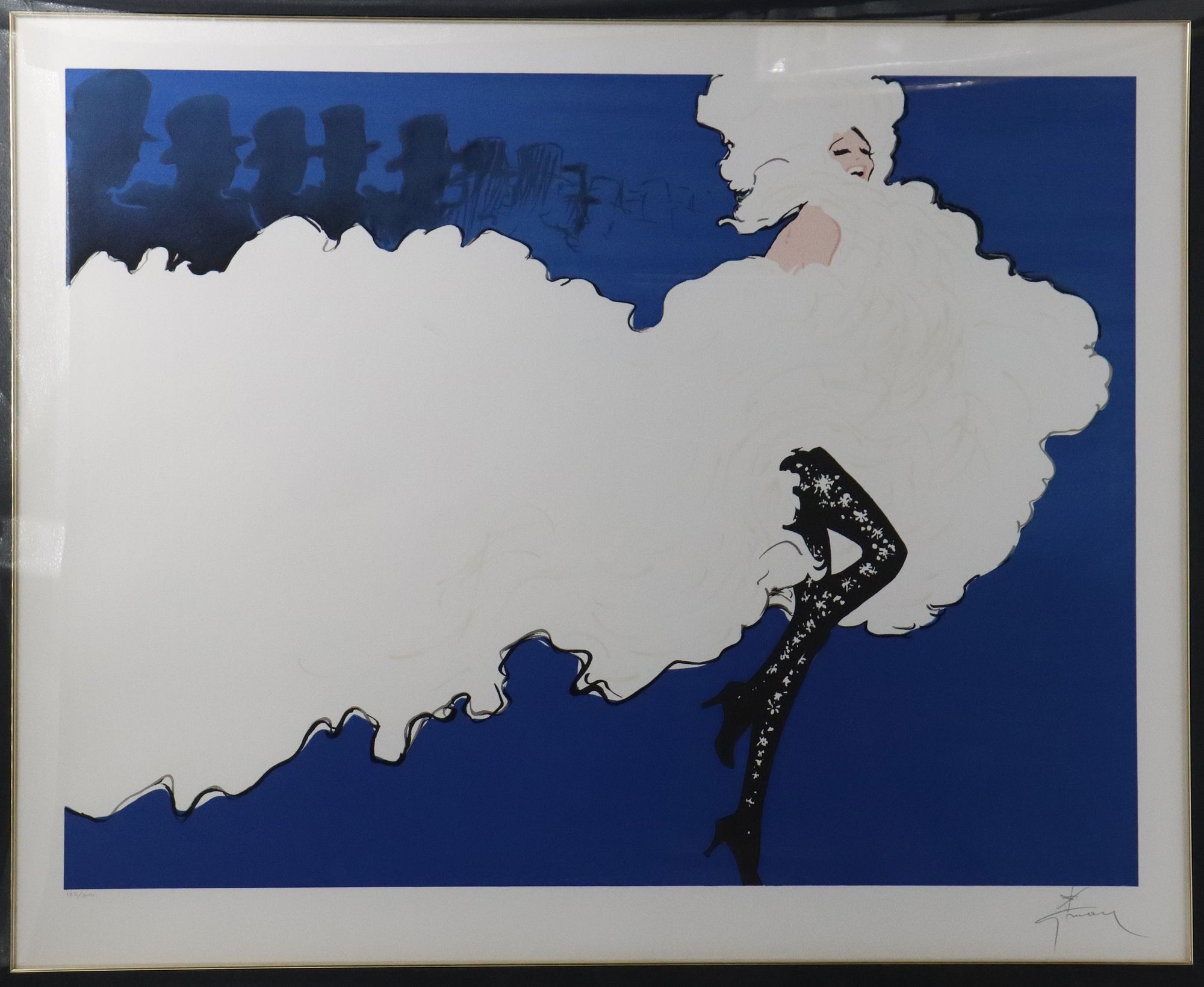 René Gruau | A vivacious Follies Girl dancing along with shadowy ...