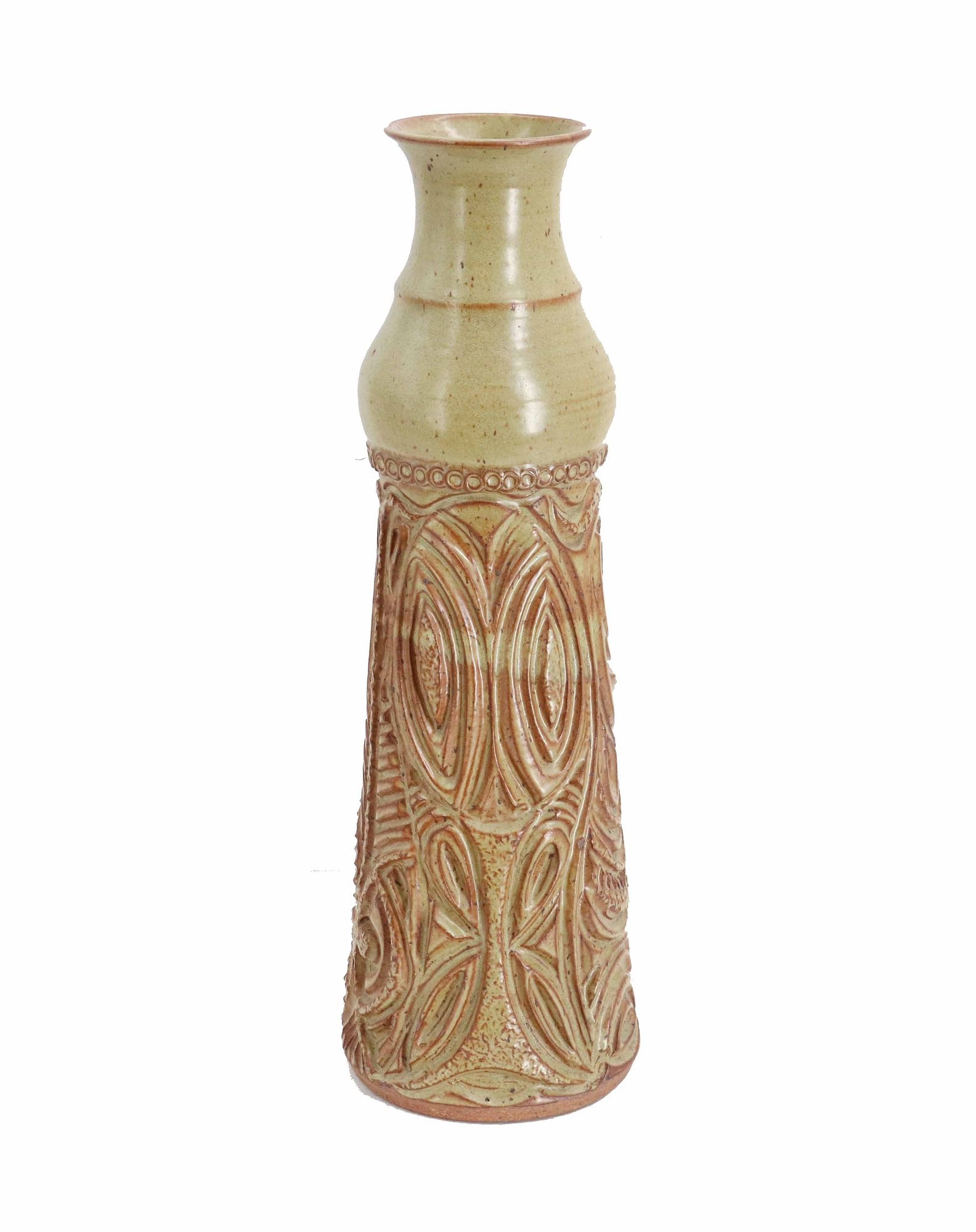 Bill Vaughn | Hand-Thrown and Decorated Pottery Floor Vase | MutualArt
