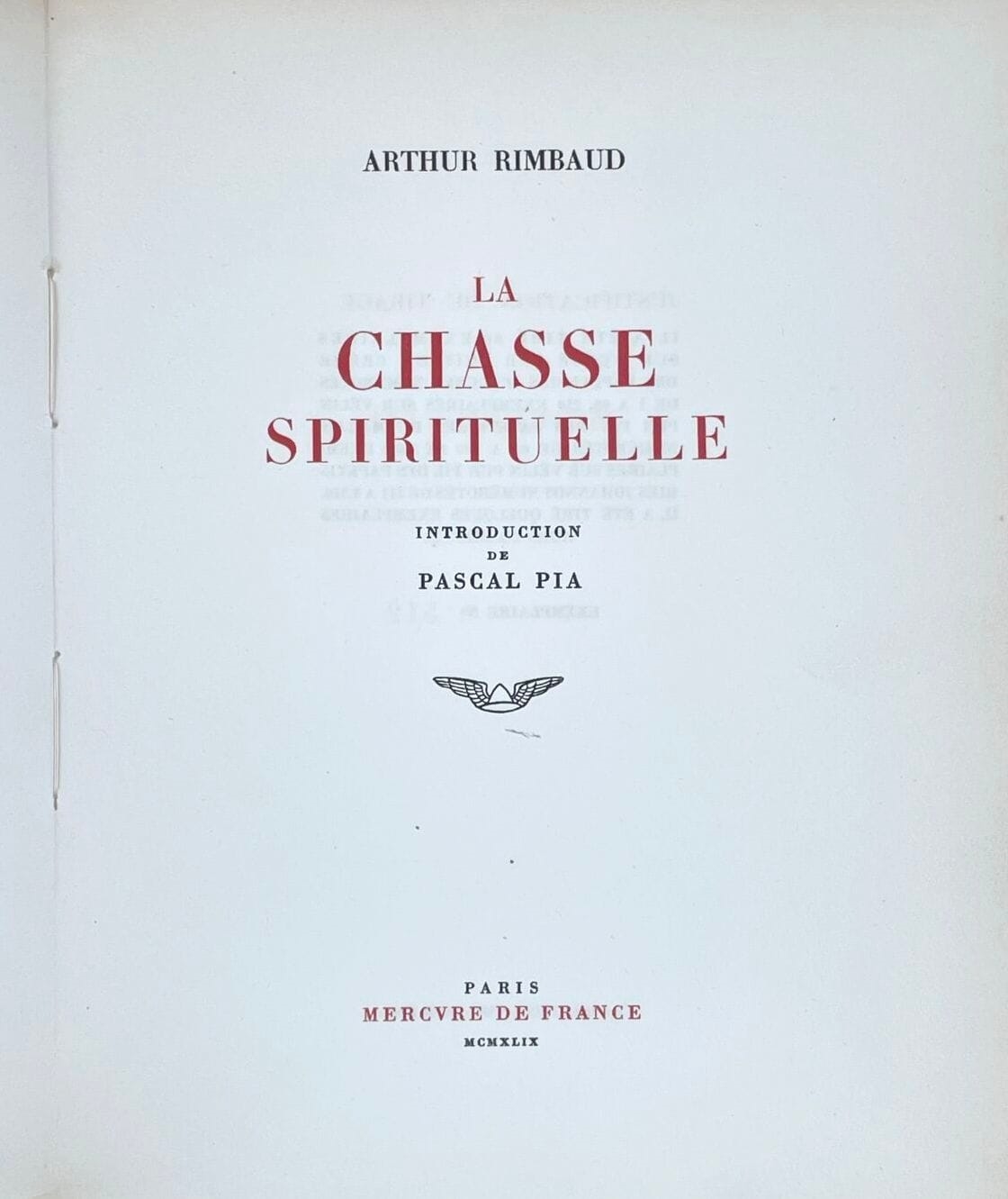 Arthur Rimbaud | La chasse spirituelle (1949) | MutualArt